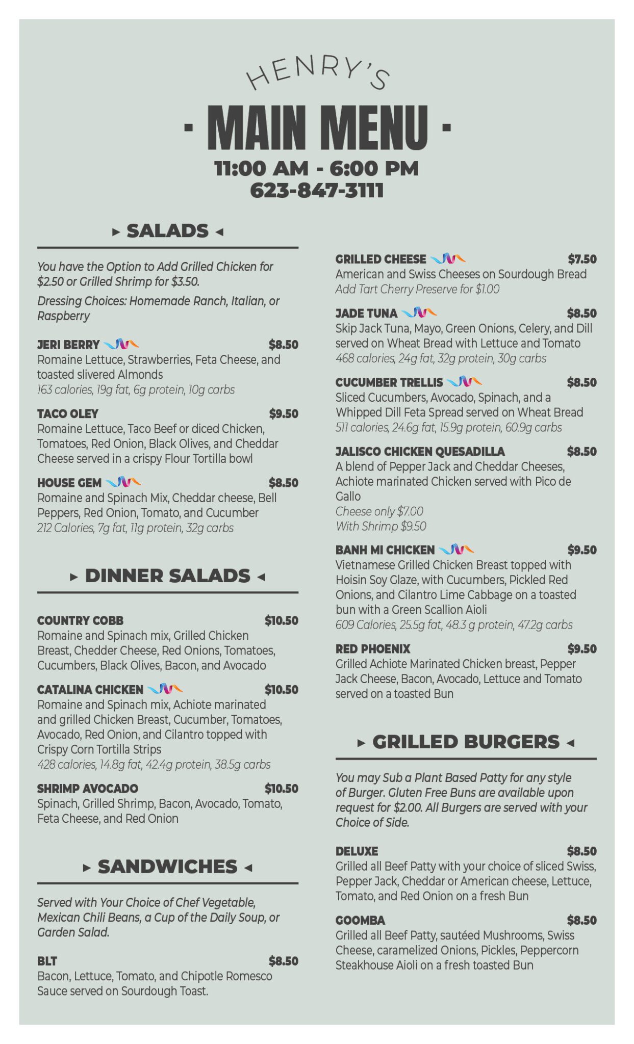 Henry's Lunch & Dinner | Glencroft Living