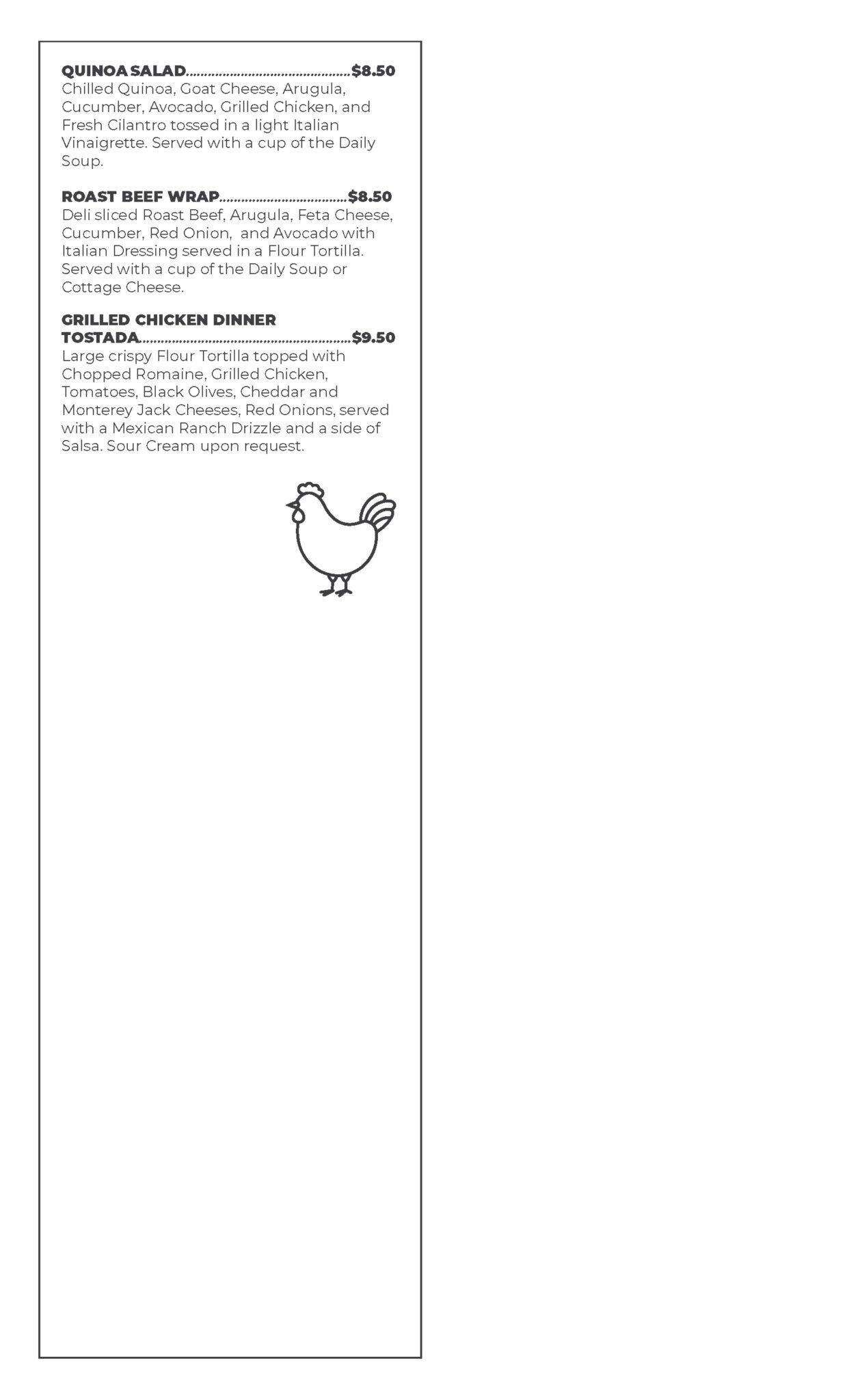 Henry's Transient Cold Menu | Glencroft Living